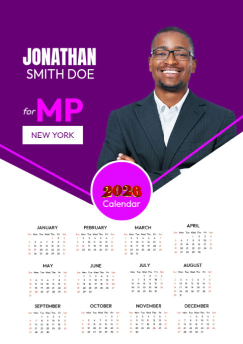 Political campaign A2 A3 wall calendar Template | PosterMyWall