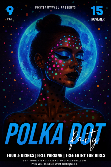 Polka Dot Party Poster Template | PosterMyWall