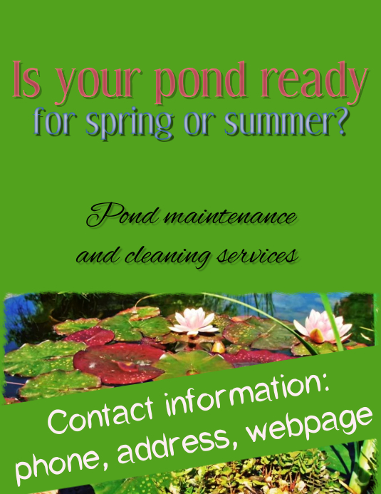 Pond cleaning services Template | PosterMyWall
