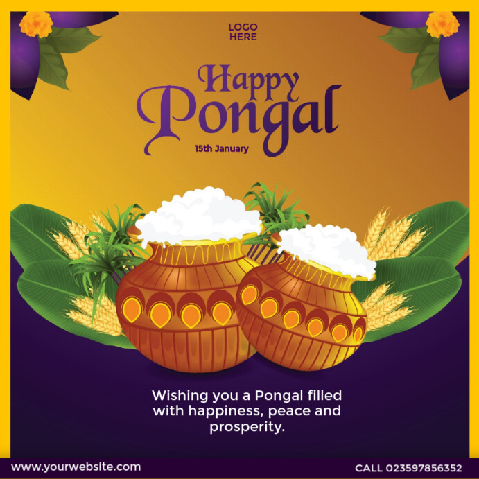 Pongal Celebration Template | PosterMyWall