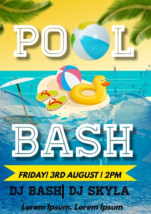 pool bash poster deign Template | PosterMyWall