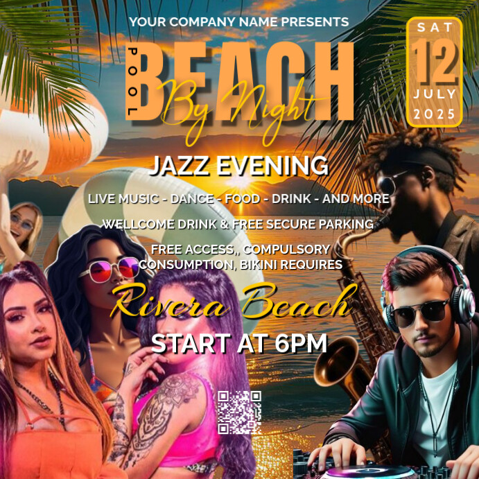 pool beach flyer template | PosterMyWall