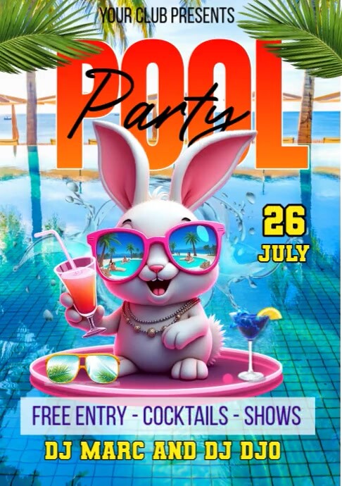 Copy of pool beach party 2024 | PosterMyWall