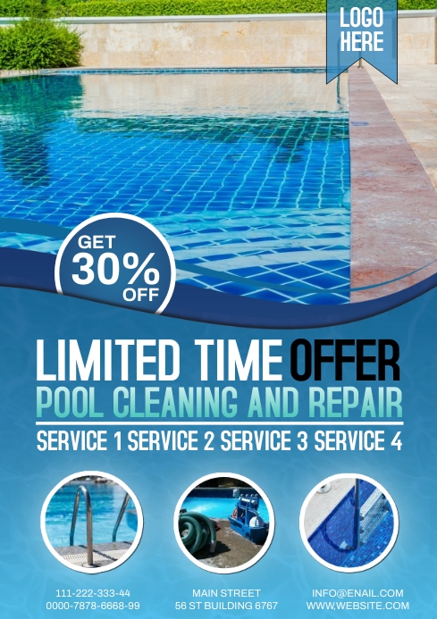pool cleaning service Template | PosterMyWall