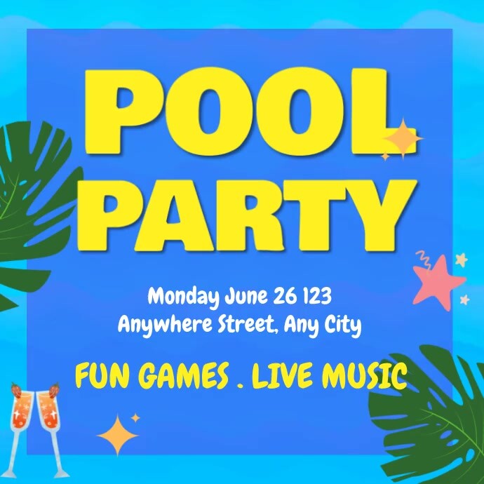 Plantilla de Pool Night Party | PosterMyWall