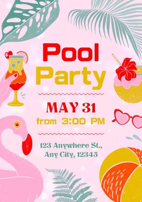 Plantilla de Pool Night Party | PosterMyWall