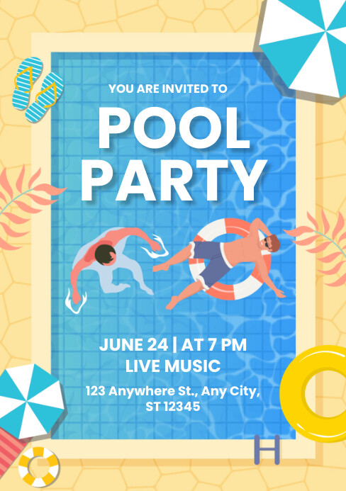 Pool Night Party Template | PosterMyWall