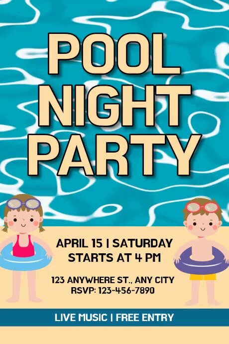 Copy of Pool Night Party Flyer | PosterMyWall