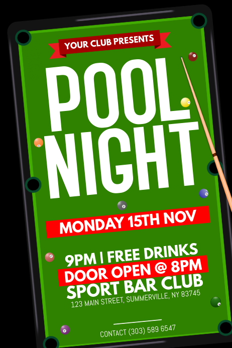Pool Night Poster Template | PosterMyWall
