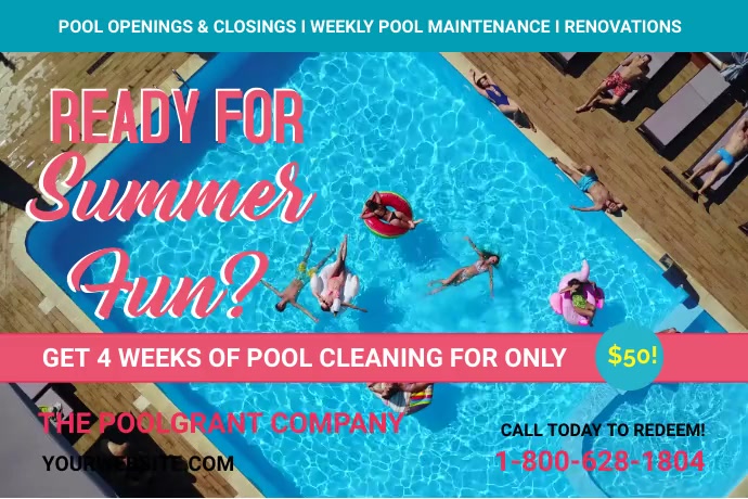 Pool Opening Ads Template | PosterMyWall
