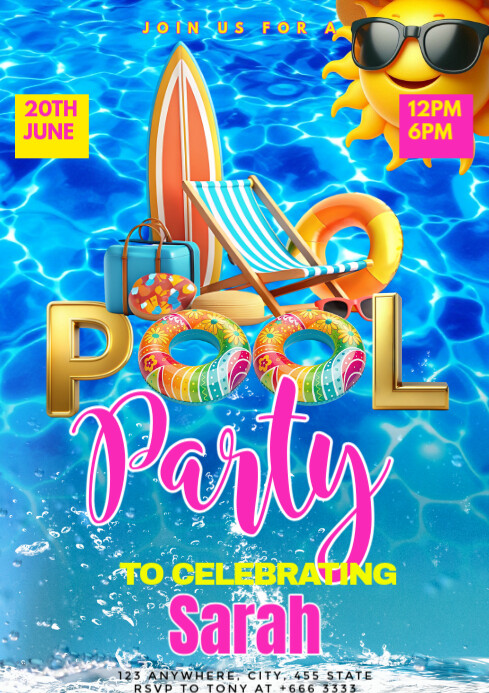 Pool Party A4 Template | PosterMyWall
