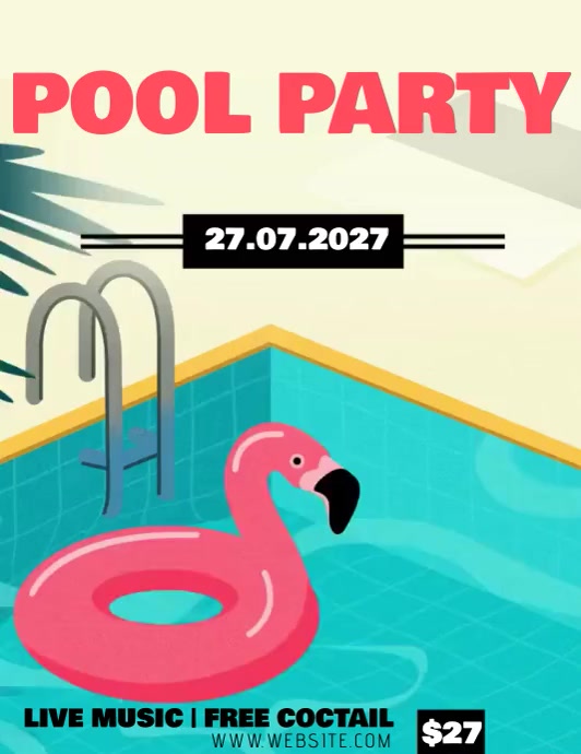 Copy of POOL PARTY AD Flyer Template | PosterMyWall
