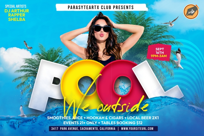 Pool Party Ads Template | PosterMyWall