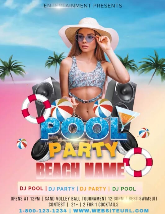 Copy of Pool party | PosterMyWall