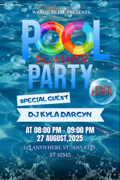 Pool Party Template | PosterMyWall