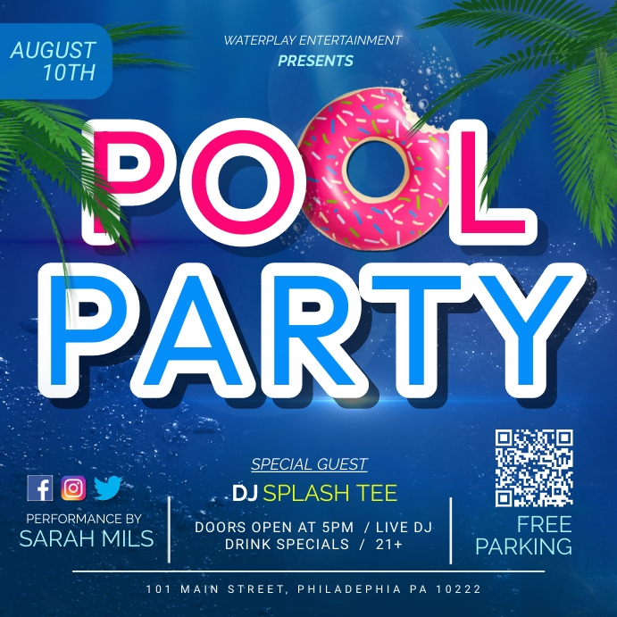 Pool Party Template | PosterMyWall