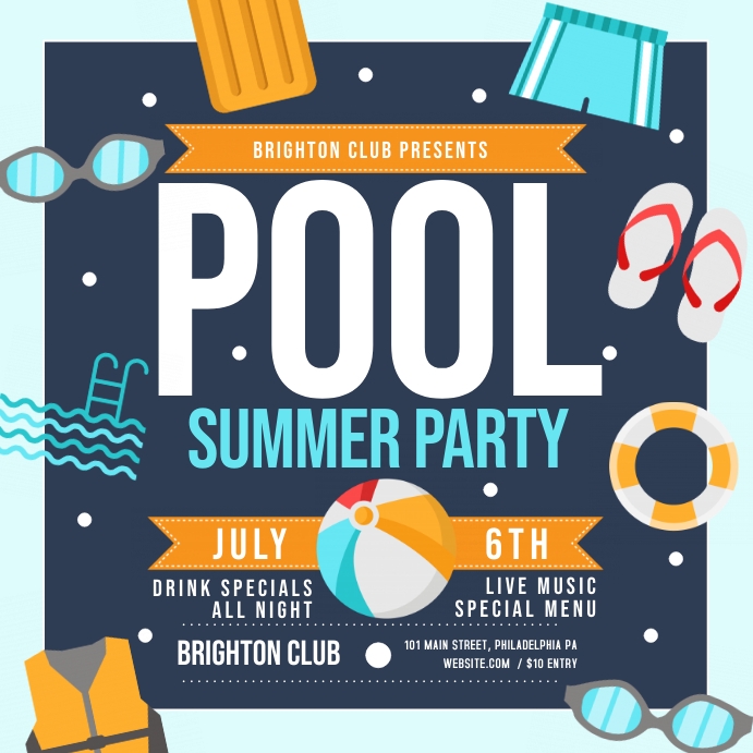 Pool Party Template | PosterMyWall