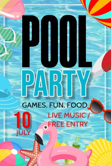 Pool party design Templat | PosterMyWall
