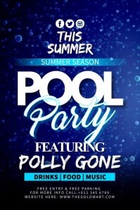 Minimalist Pool Party Poster Template | PosterMyWall