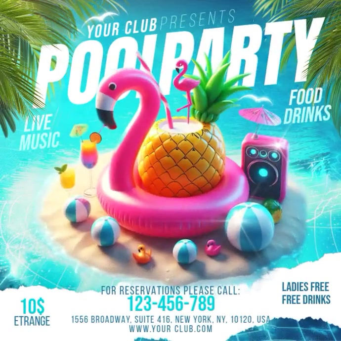 Pool Party Template | PosterMyWall