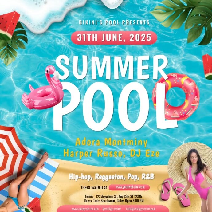 Plantilla de pool party | PosterMyWall