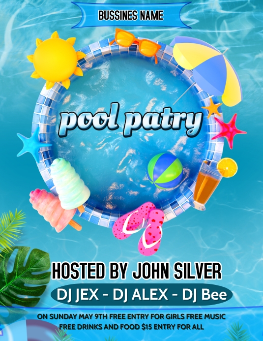 Pool Party Template | PosterMyWall