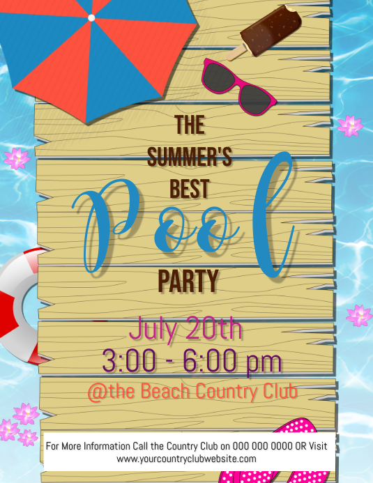 Pool Party Template | PosterMyWall