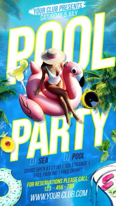 Pool Party Template | PosterMyWall