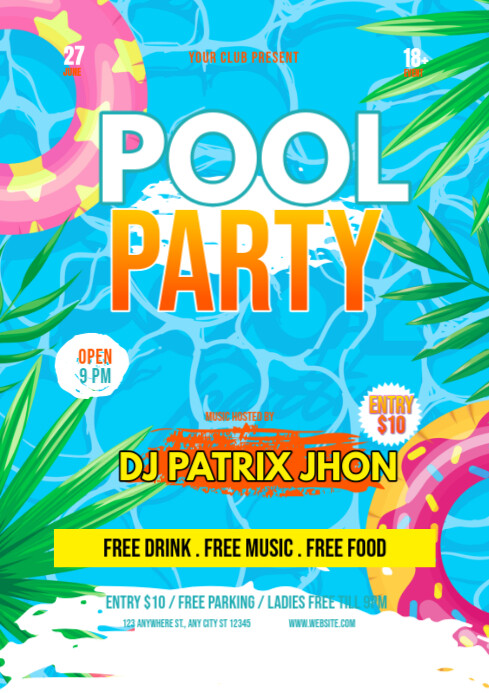 Pool party Template | PosterMyWall