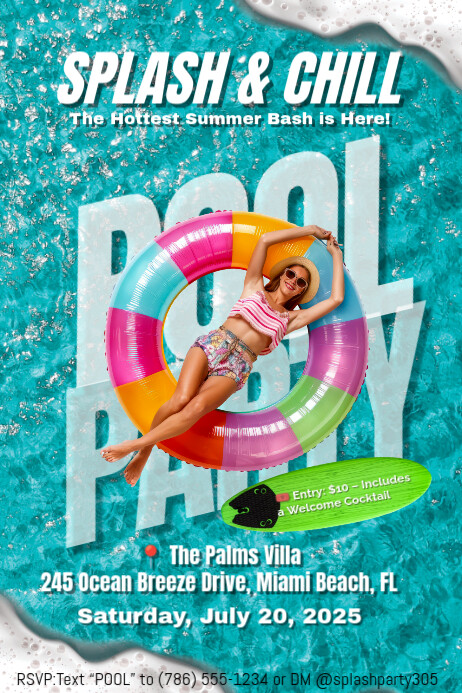 POOL PARTY Template | PosterMyWall