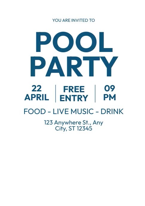 Plantilla de Pool Party Event | PosterMyWall