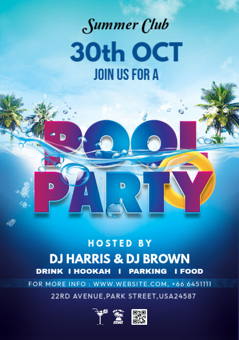Pool Party Flyer Template | PosterMyWall