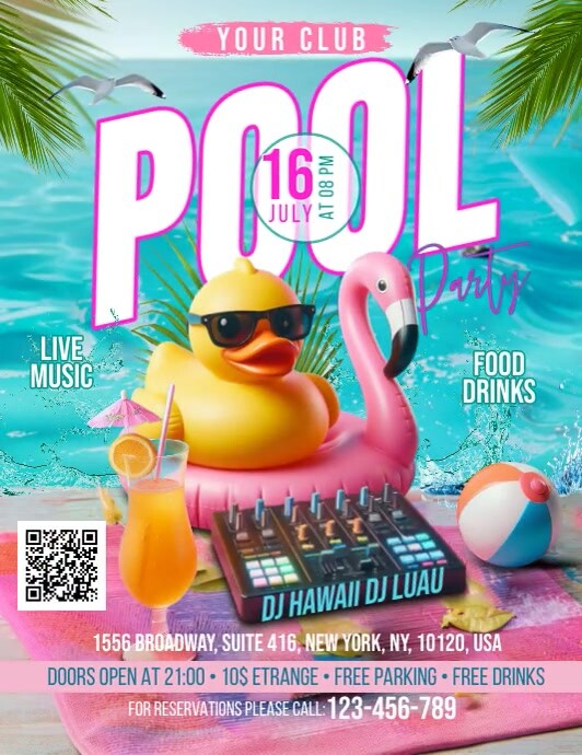 Pool Party Flyer Template | PosterMyWall