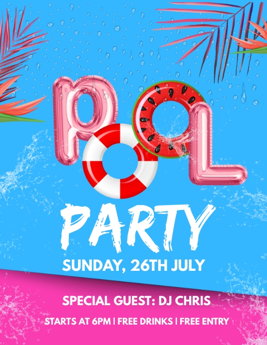 POOL PARTY FLYERS Template | PosterMyWall