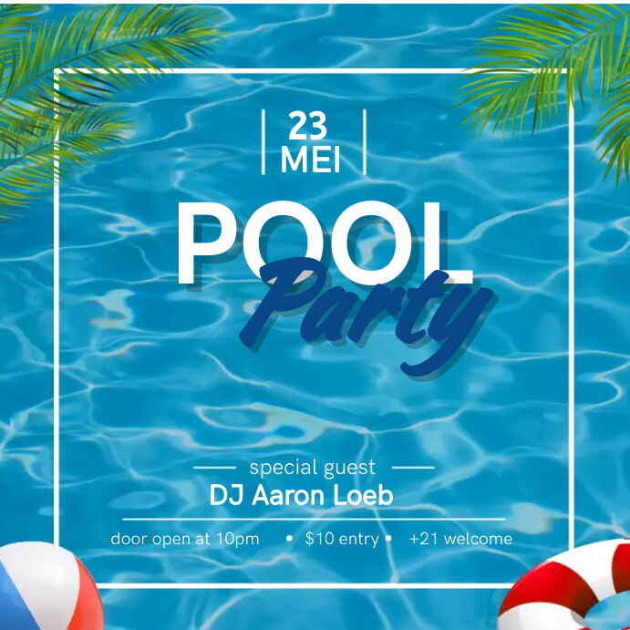 Plantilla de pool party instagram post | PosterMyWall