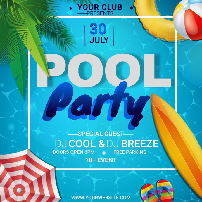 POOL PARTY INSTAGRAM POST Template | PosterMyWall