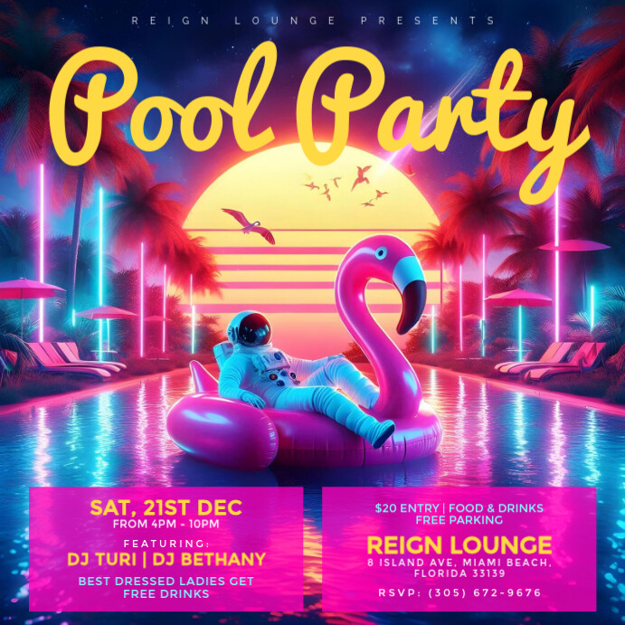 Plantilla de Pool Party Instagram Post | PosterMyWall