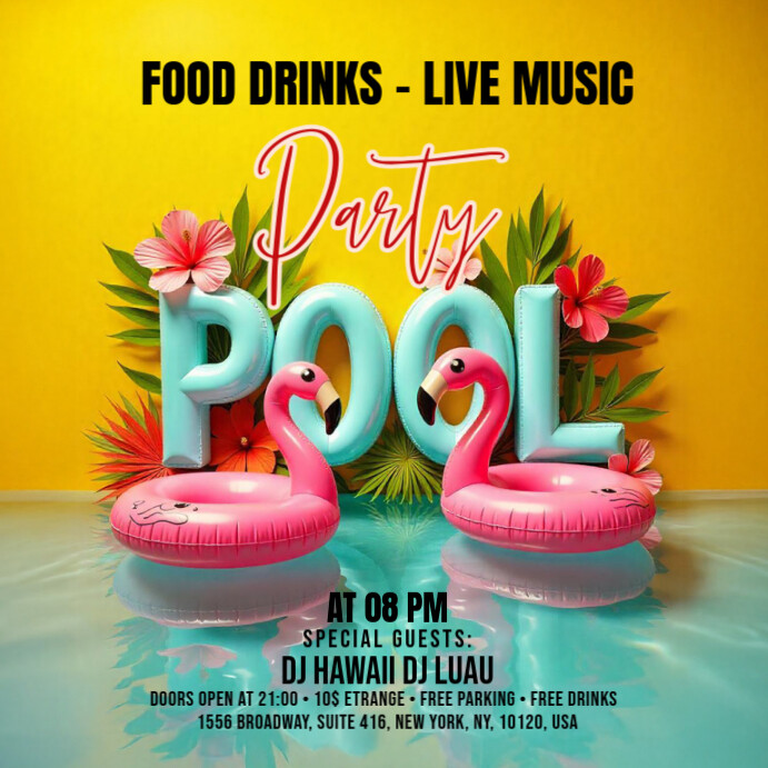 Modèle Pool Party Instagram Post | PosterMyWall