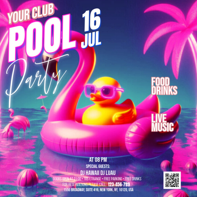 Copy of Pool Party Instagram Post | PosterMyWall
