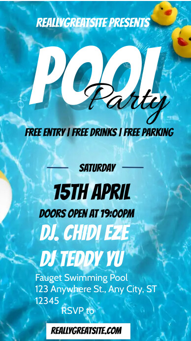 pool party instagram story Template | PosterMyWall