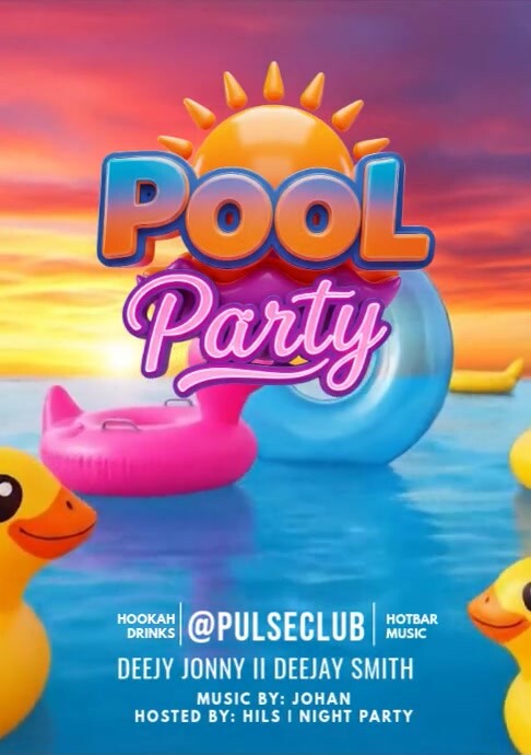Pool Party Invitation Template | PosterMyWall