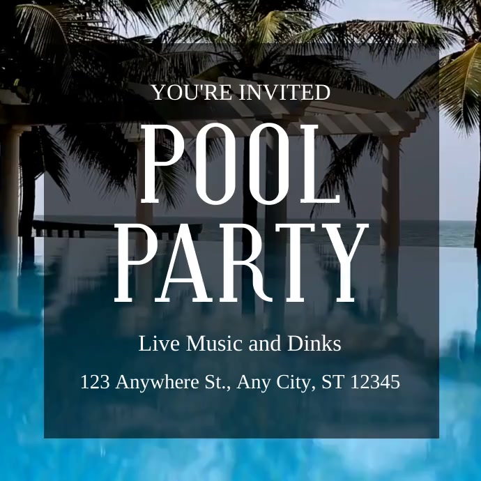 Plantilla de Pool Party Live Music | PosterMyWall