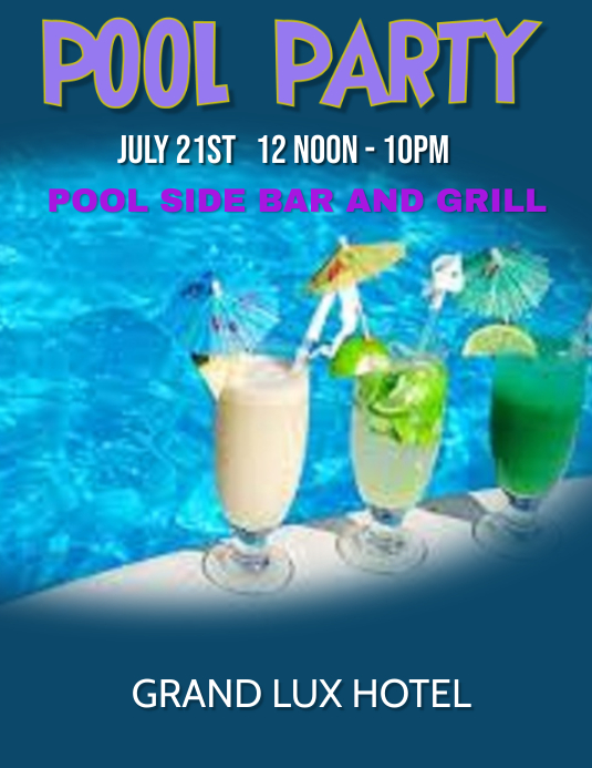 POOL PARTY PARTY BAR Template | PosterMyWall