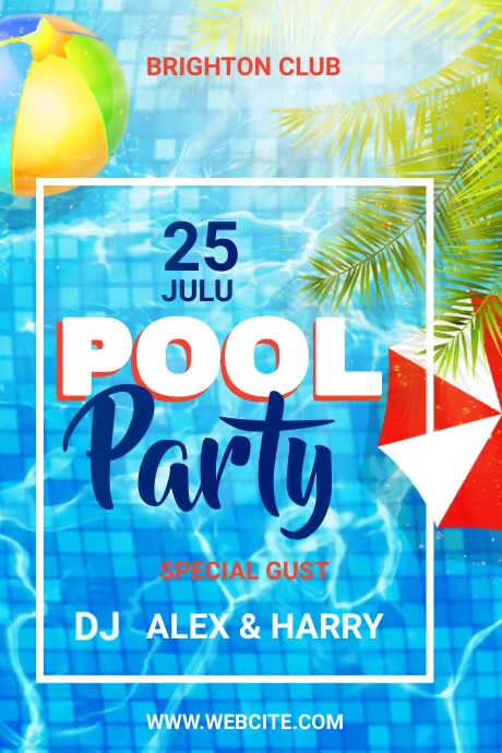 POOL PARTY POSTER Templat | PosterMyWall
