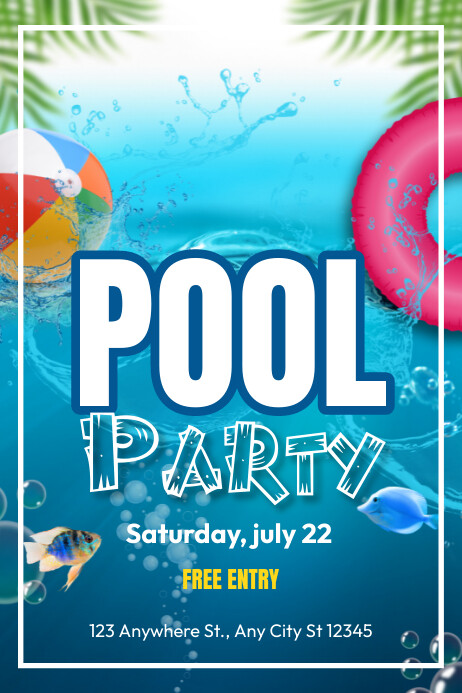 Pool Party Poster Template | PosterMyWall