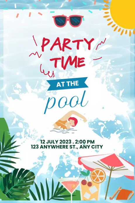 Pool Party Poster Template | PosterMyWall