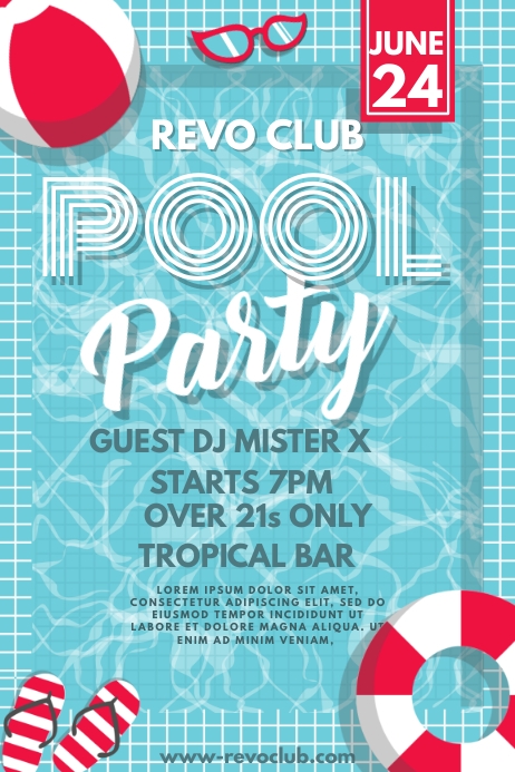 Pool Party Poster Flyer Template | PosterMyWall