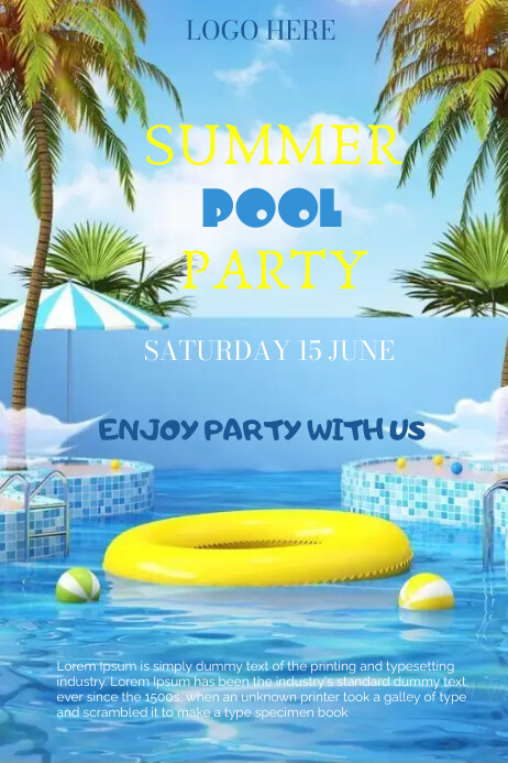 Plantilla de Pool party posters/summer posters | PosterMyWall