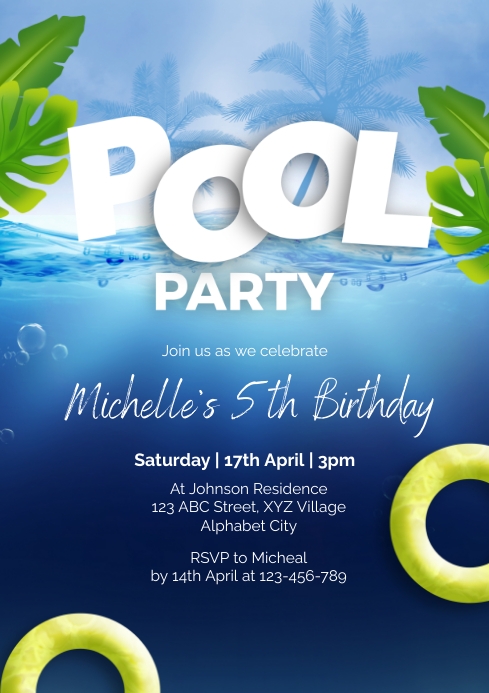 Pool Party Template (1) | PosterMyWall