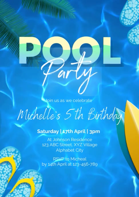 Pool Party Template (5) | PosterMyWall